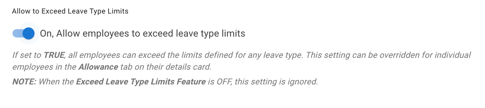 Exceed Leave Type Limits | TimeOff Knowledge Base